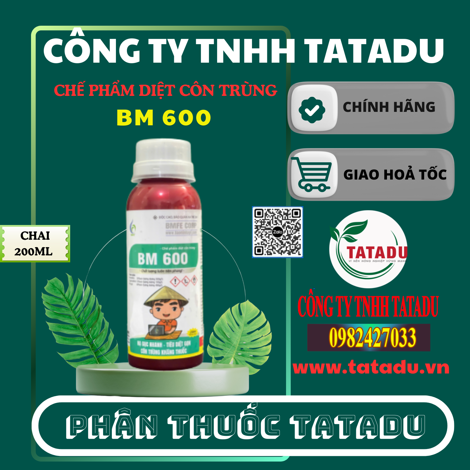 BM 600 - CHẾ PHẨM DIỆT CÔN TRÙNG SÂU TƠ, SÂU XANH BMFE